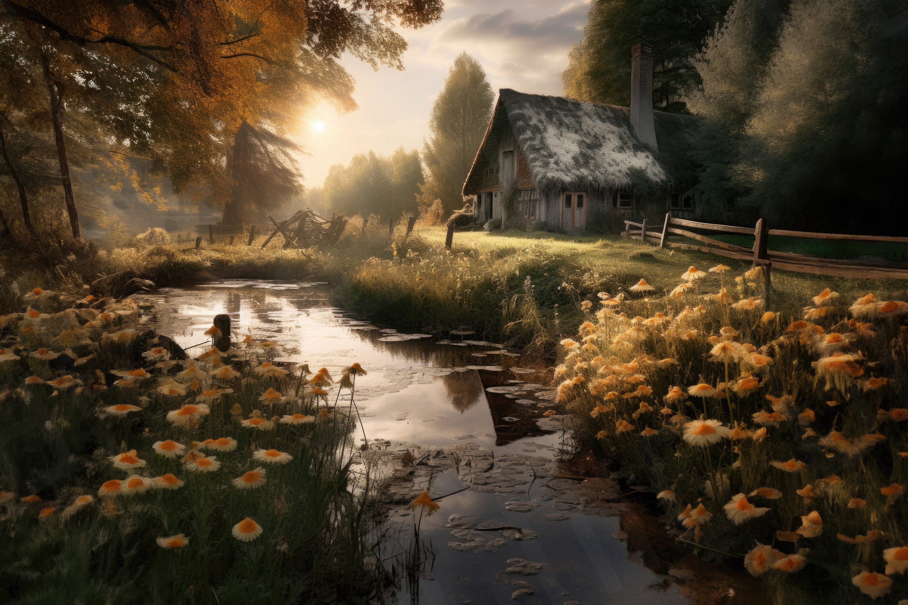 Digital Backdrop Cottagecore Landscape Exterior Bohemian Background JPG ...