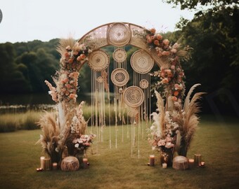 Digital Backdrop Boho Room Interior Bohemian Style Background - Etsy