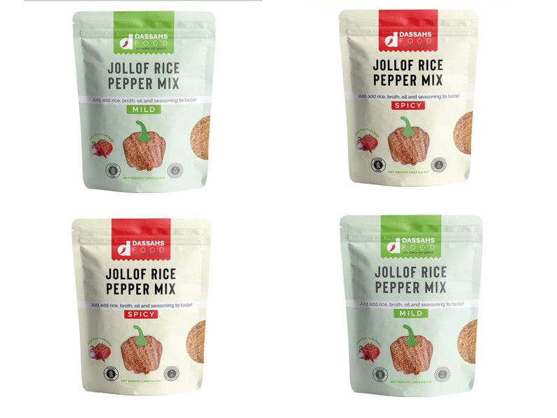 Mild Jollof Rice Pepper & Spicy Jollof Rice Pepper Mix (pack of 4 ...