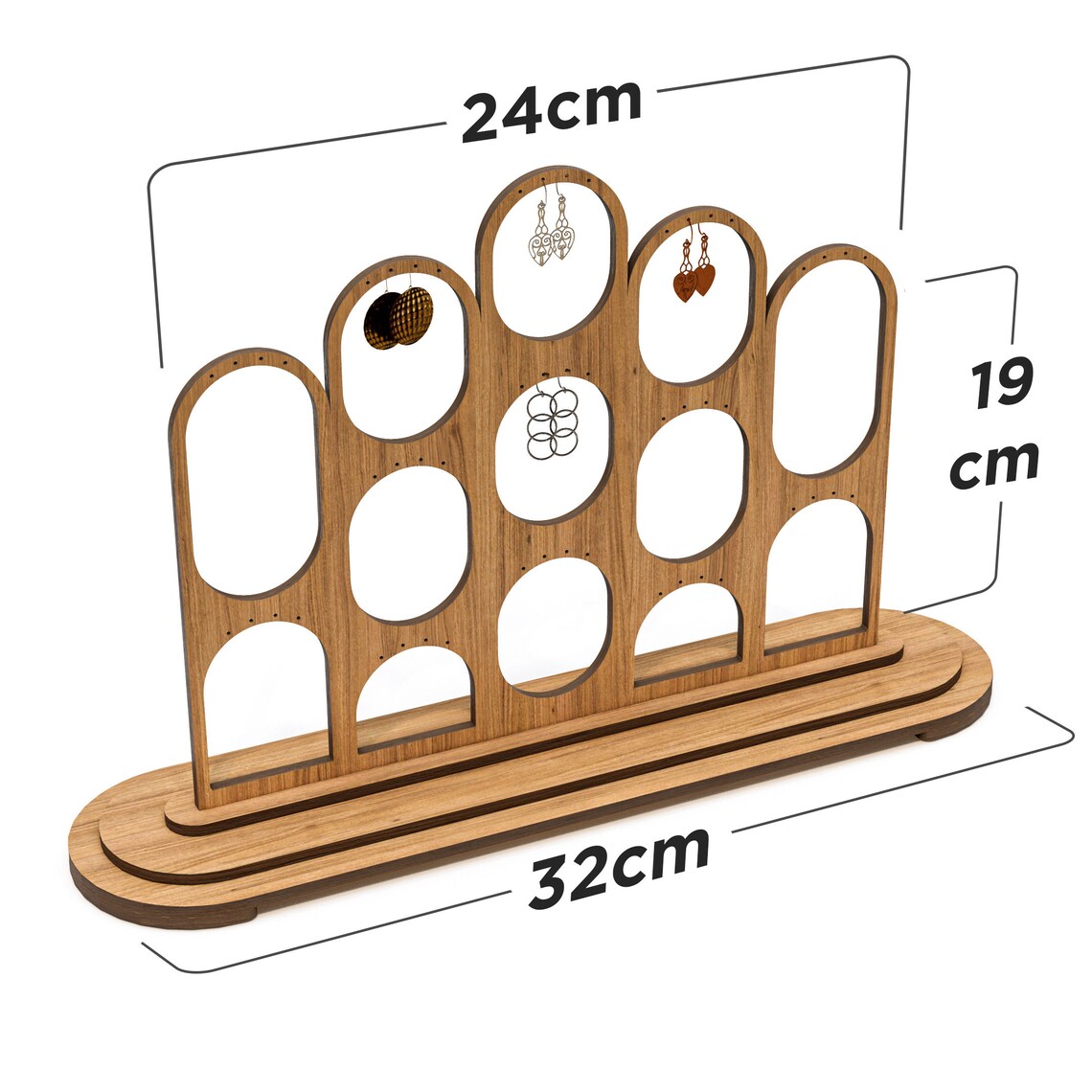Laser Cut Earring Display Stand SVG: Jewelry Holder Vector Files ...