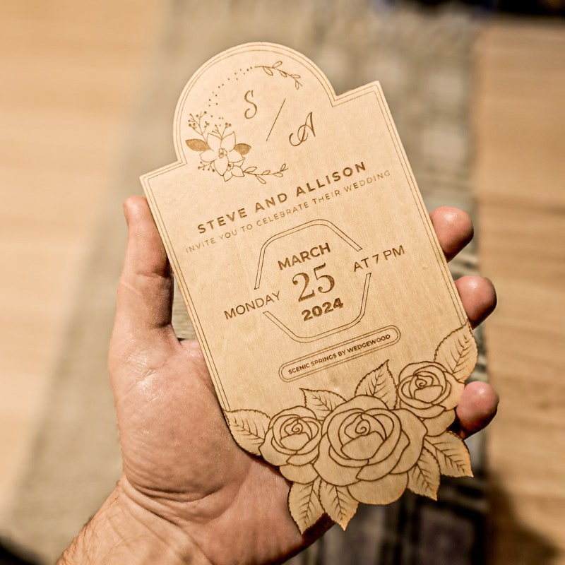 Wooden Invitations - Etsy