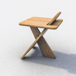 Wood Stool Cnc Plan, Wood Furniture Vector Files for Cnc, Wooden Chair ...