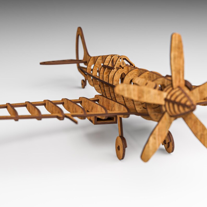 Supermarine Spitfire Laser Cut Wood Aircraft: 3D Model Plans (SVG, PDF ...