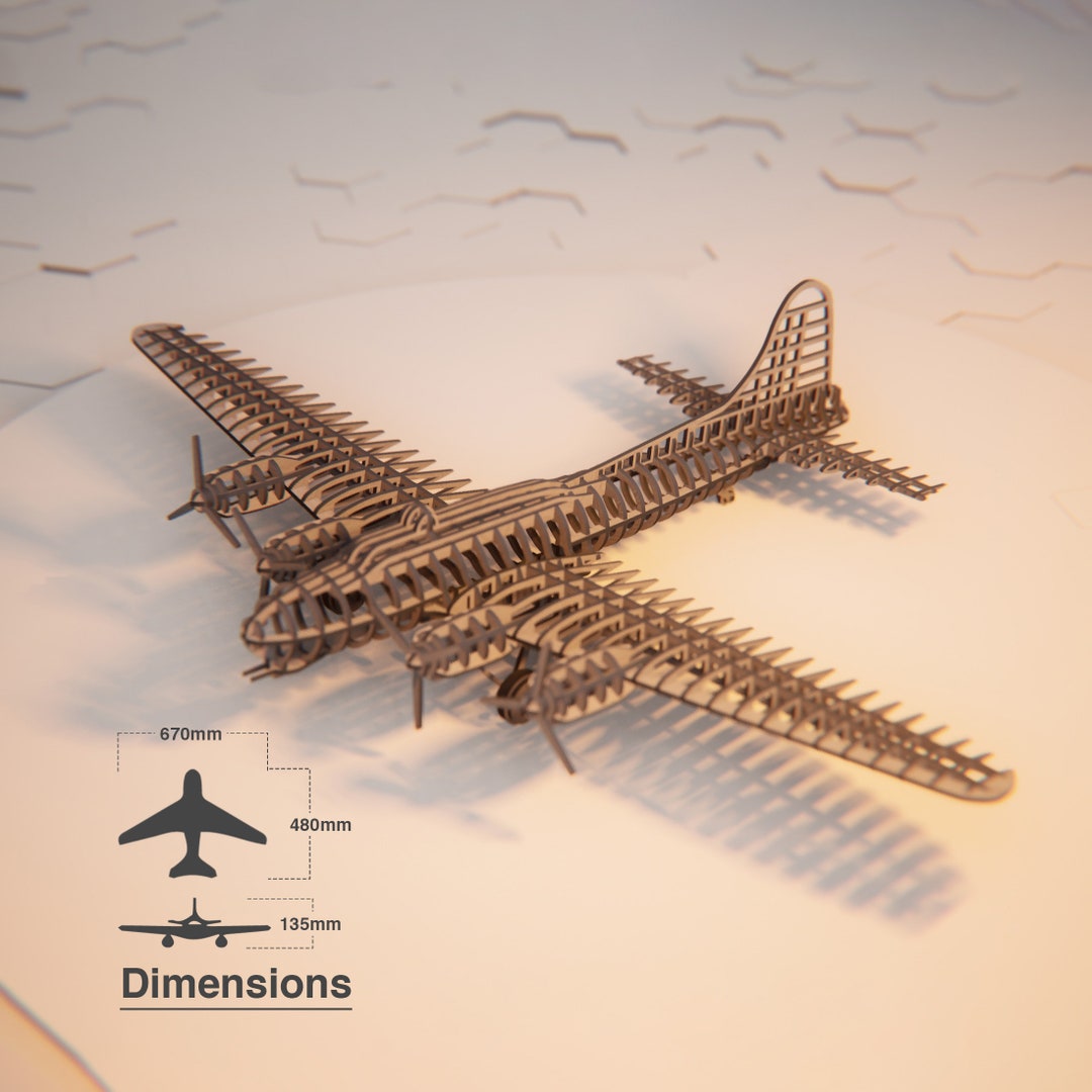 Boeing B-17 Flying Fortress: Laser Cut Wood Model Plans (digital ...