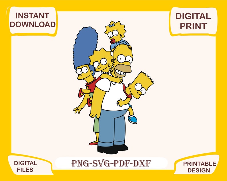 Simpsons Clip Art Png Svg Family Simpson Simpsons Svg Png - Etsy