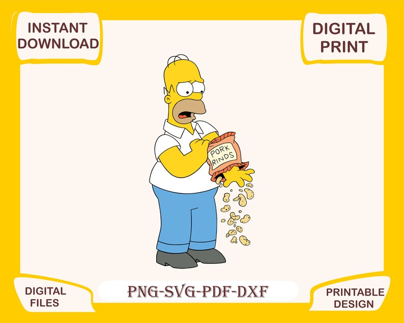 Simpsons Clip Art Png Svg Homer Simpson Simpsons svg png - Etsy España