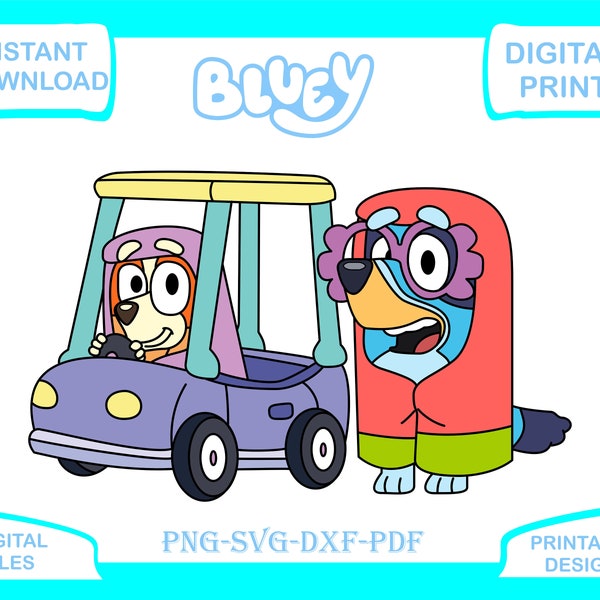 Bluey Drive By - Etsy
