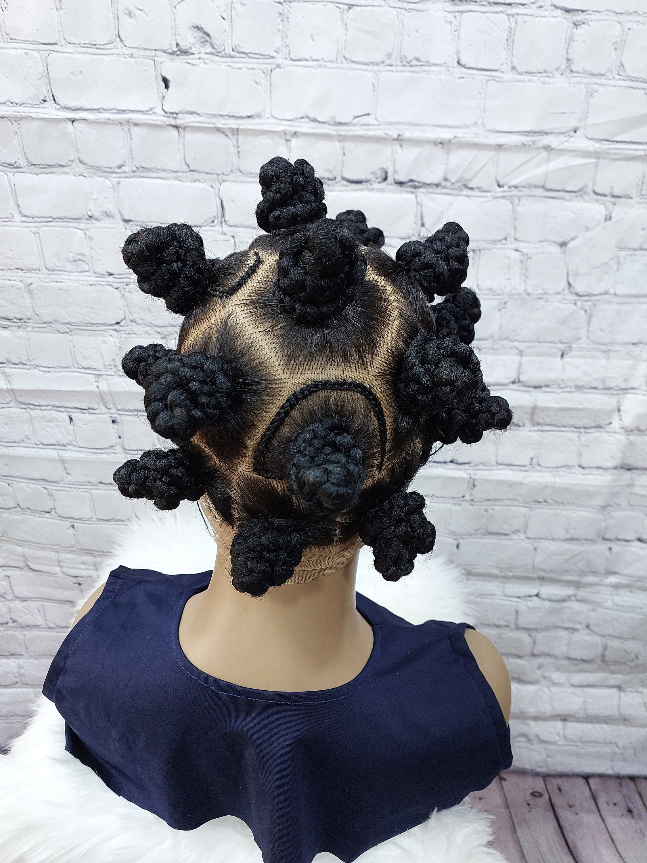 Bantu Knots Box Braids Wig For Black Women Ready To Ship Etsy