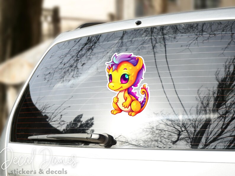 Cute Dragon, Vinyl Sticker, Large Sticker, Small Sticker, Cute Dragon ...