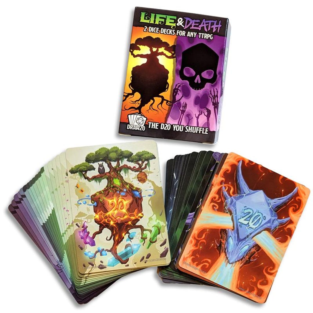 Life & Death- D20 Dice Cards - Dnd / Daggerheart / Any TTRPG - Etsy