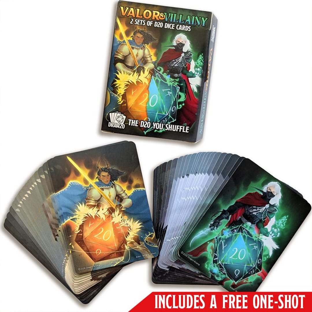 Valor & Villainy D20 Dice Cards (includes A Free Scenario!) Dnd 5e ...