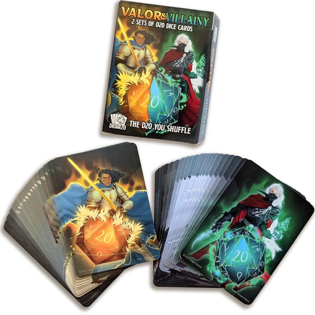 Valor & Villainy D20 Dice Cards- an Epic D20 Alternative by Real Gamers ...