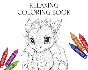 Cute Baby Dinosaur Adventure: Relaxing Coloring Pages for Kids and ...