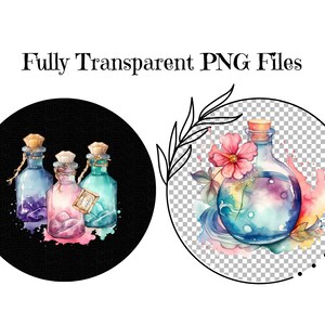 Enchanted Magic Potion Clipart - Dreamy Pastel Watercolor, Rainbow ...