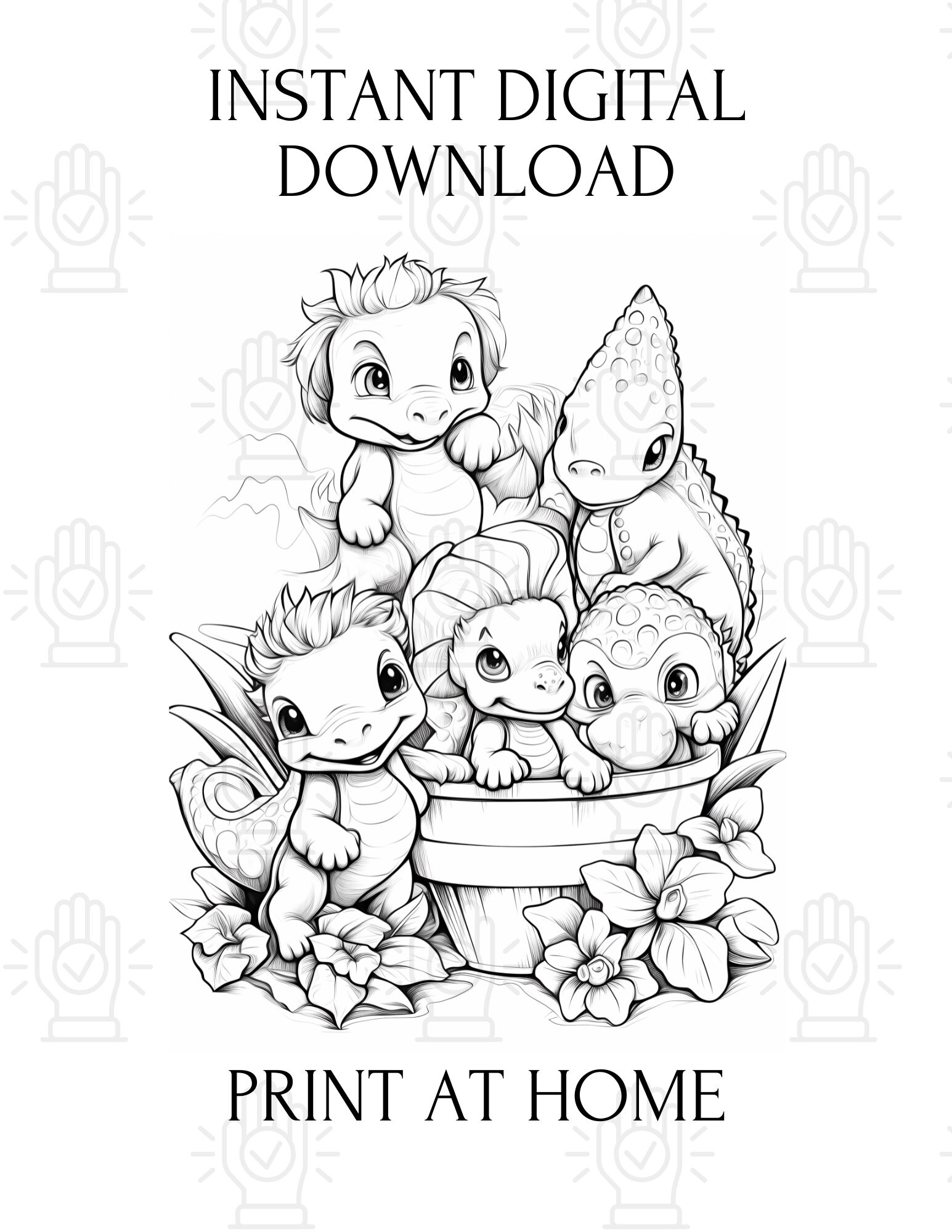 Cute Baby Dinosaur Adventure: Relaxing Coloring Pages for Kids and ...