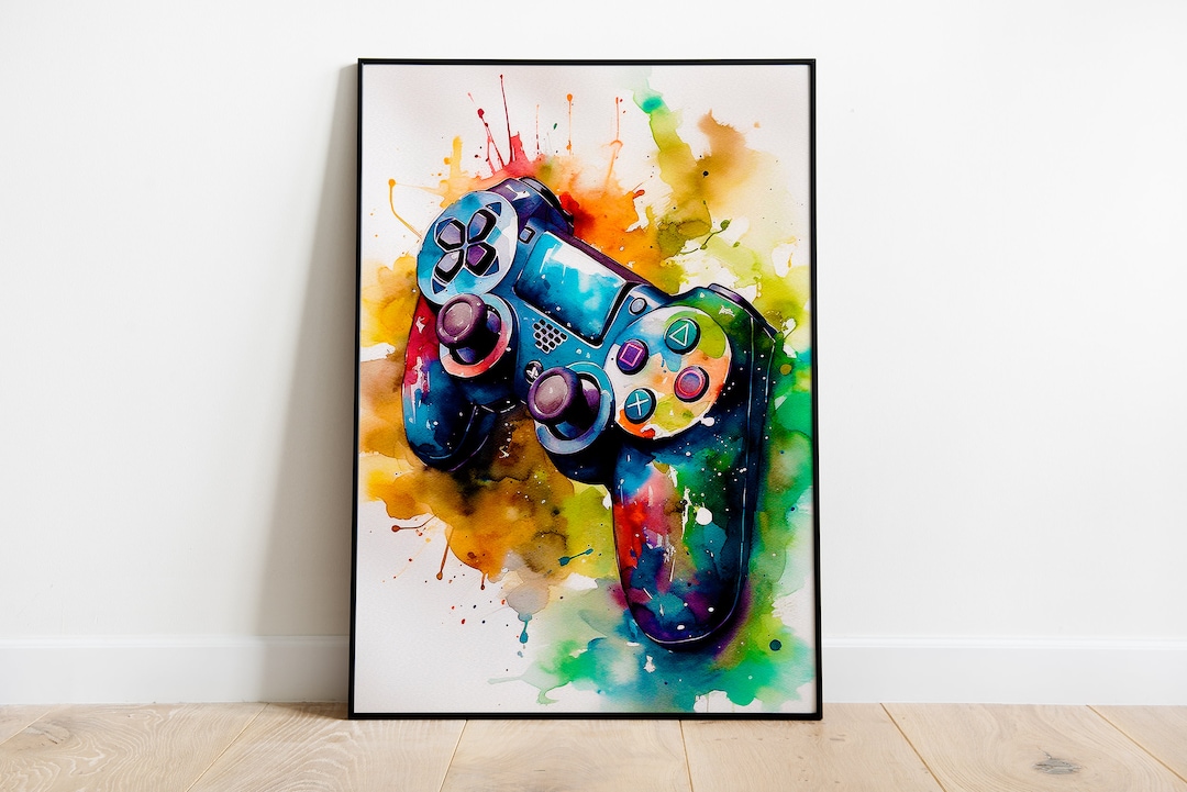 Gaming Controller Wall Art, Video Game Controller Artwork, Instant ...