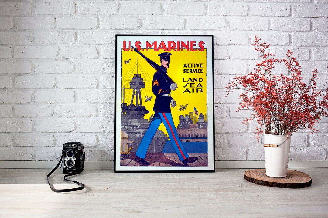 Vintage USMC Military Artwork Classic World War Poster - Etsy