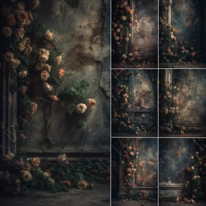 25 Moody Floral Texture Backdrop Overlays, Maternity Backdrop Overlays ...