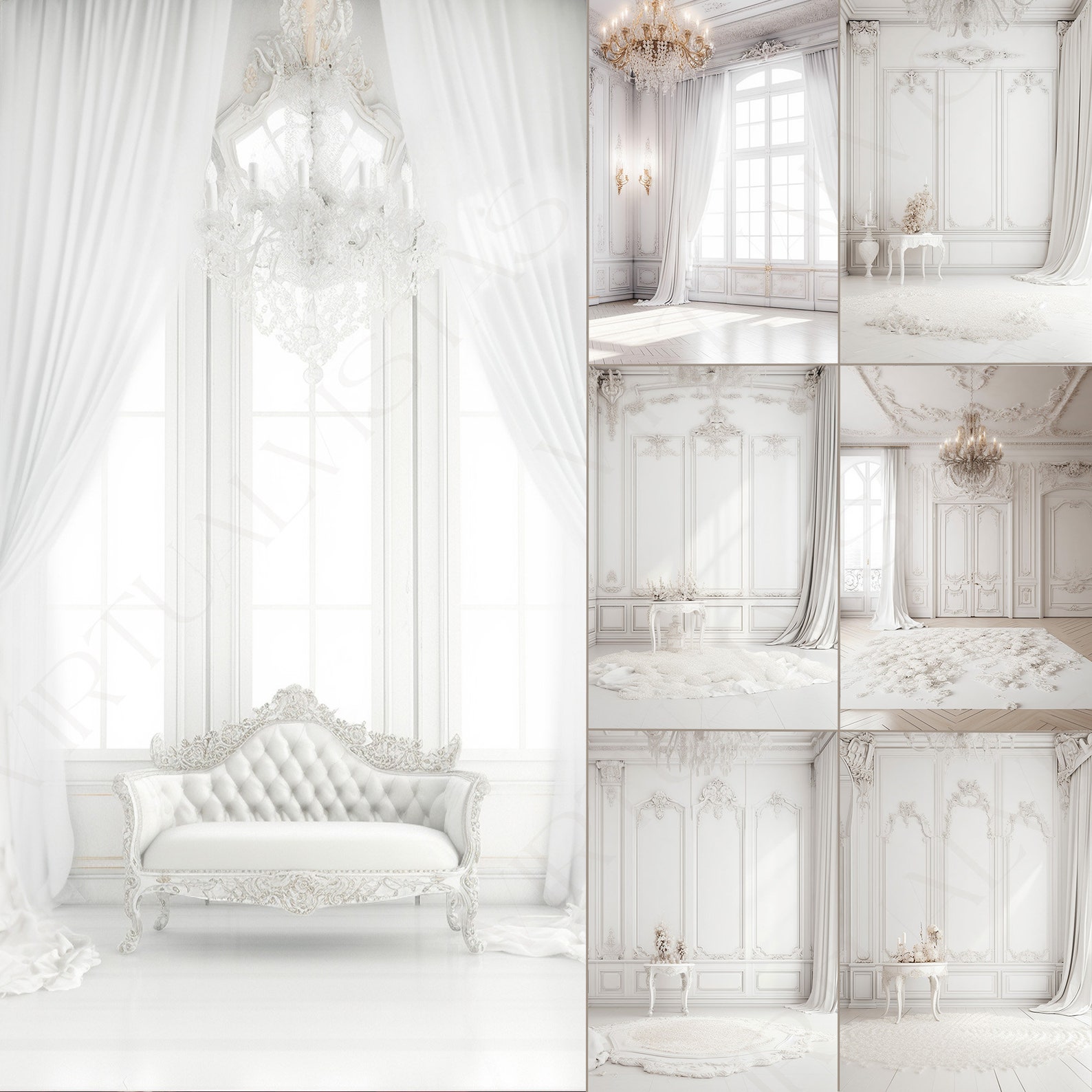 26 Elegant White Room Digital Photography Backdrops, Photoshop Overlays ...