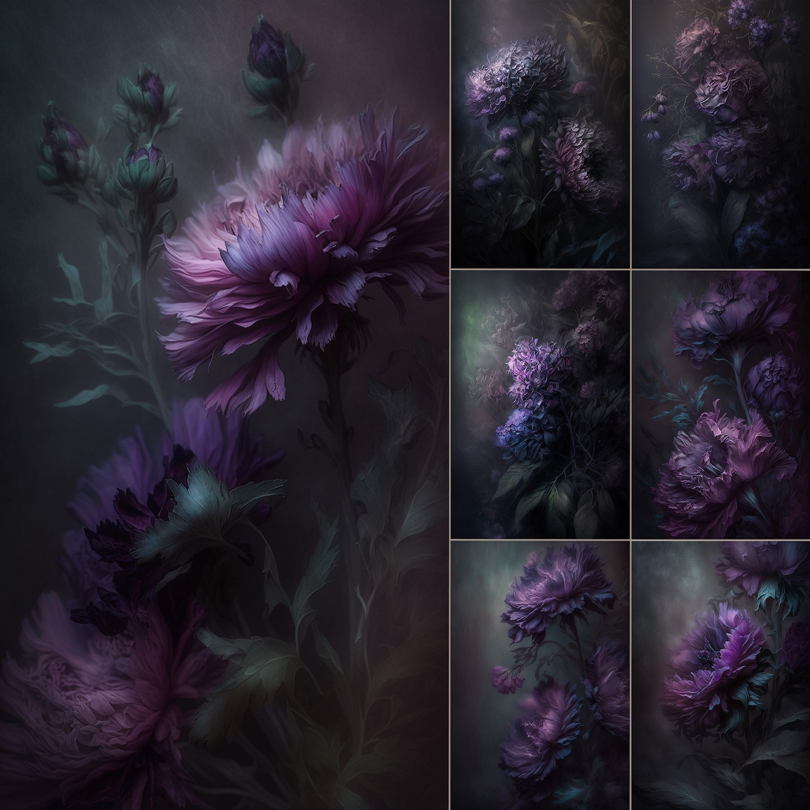 22 Moody Floral Fine Art Textures, Flower Background, Photoshop ...