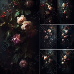 25 Moody Floral Texture Backdrop Overlays, Maternity Backdrop Overlays ...