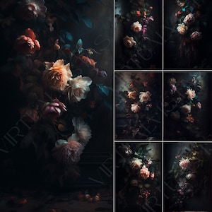 25 Moody Floral Texture Backdrop Overlays, Maternity Backdrop Overlays ...