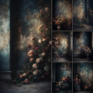 25 Moody Floral Texture Backdrop Overlays, Maternity Backdrop Overlays ...
