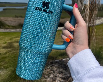 Pool Stanley 40 Oz Capri Turquoise Bling Rhinestone Tumbler Will Be ...