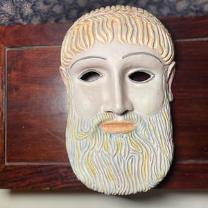 Awesome Vintage Ceramic Greek Mythology Mask Handmade/ Hand Painted ...