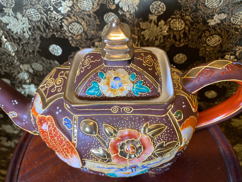 Vintage Japanese Moriage Elephant Teapot Satsuma Hand Painted - Etsy