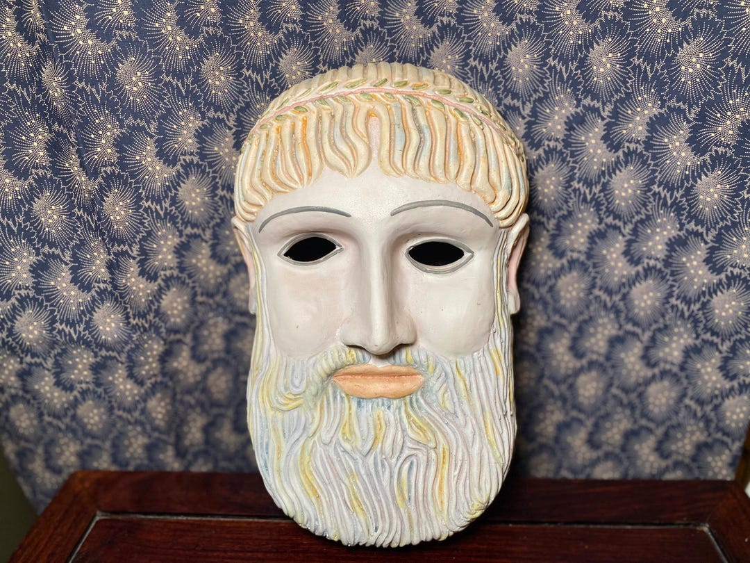 Awesome Vintage Ceramic Greek Mythology Mask Handmade/ Hand Painted ...