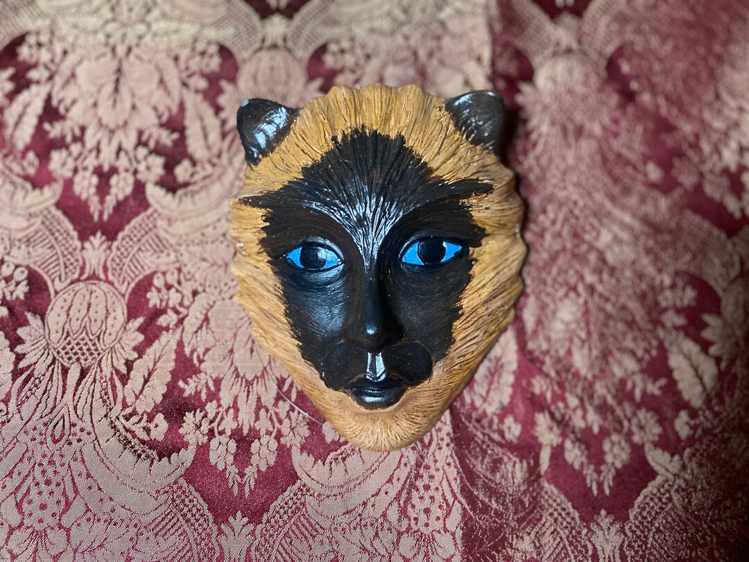 Vintage Unusual Ceramic Cat Mask Wall Art Hand Made 6”X7” - Etsy