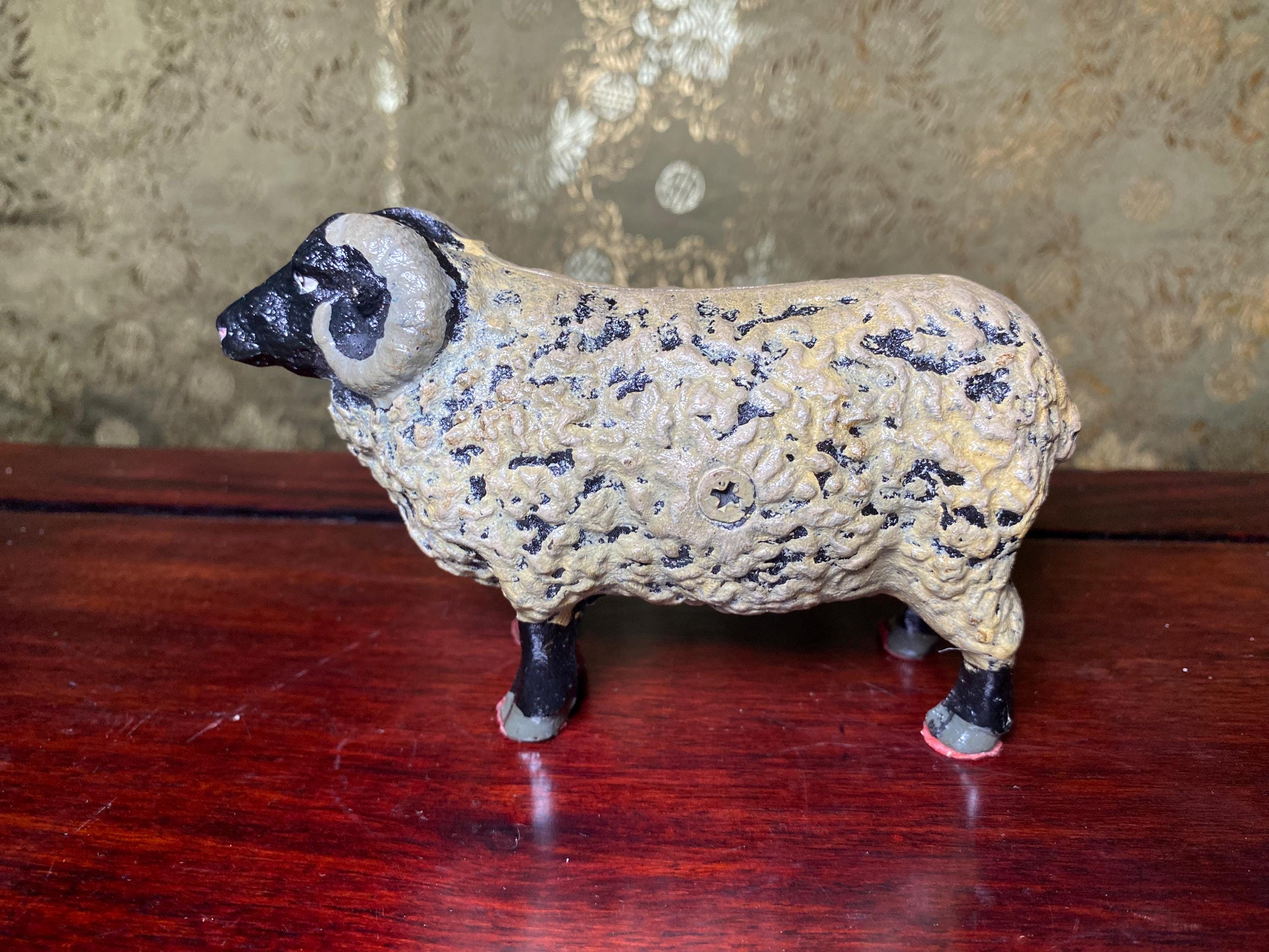 Horned Sheep/ Ram Cast Iron Doorstop Vintage Paperweight Figurine 5 ...
