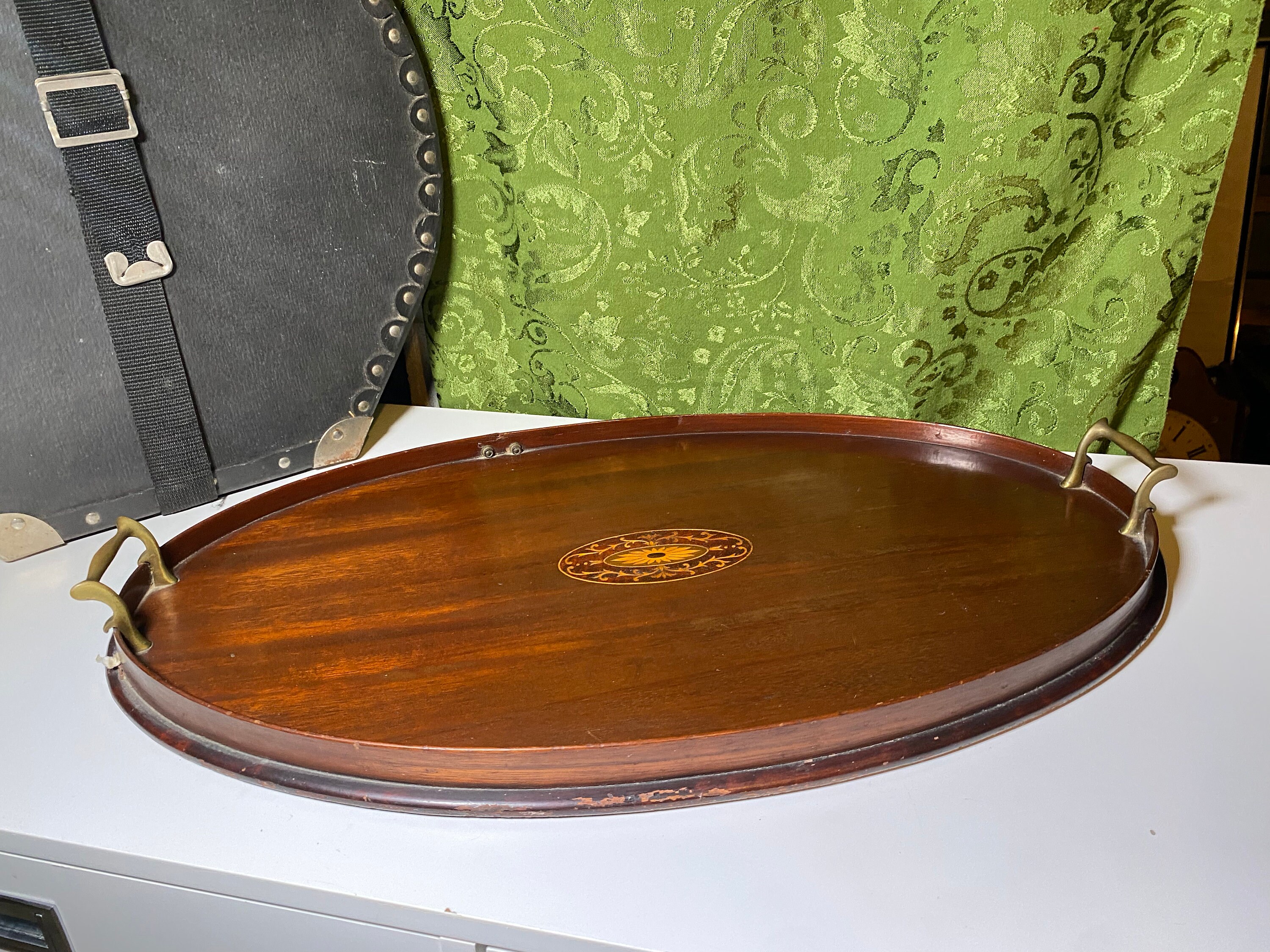 Antique Shepard Norwell Boston Vtg Regency Style Walnut/brass Inlaid ...