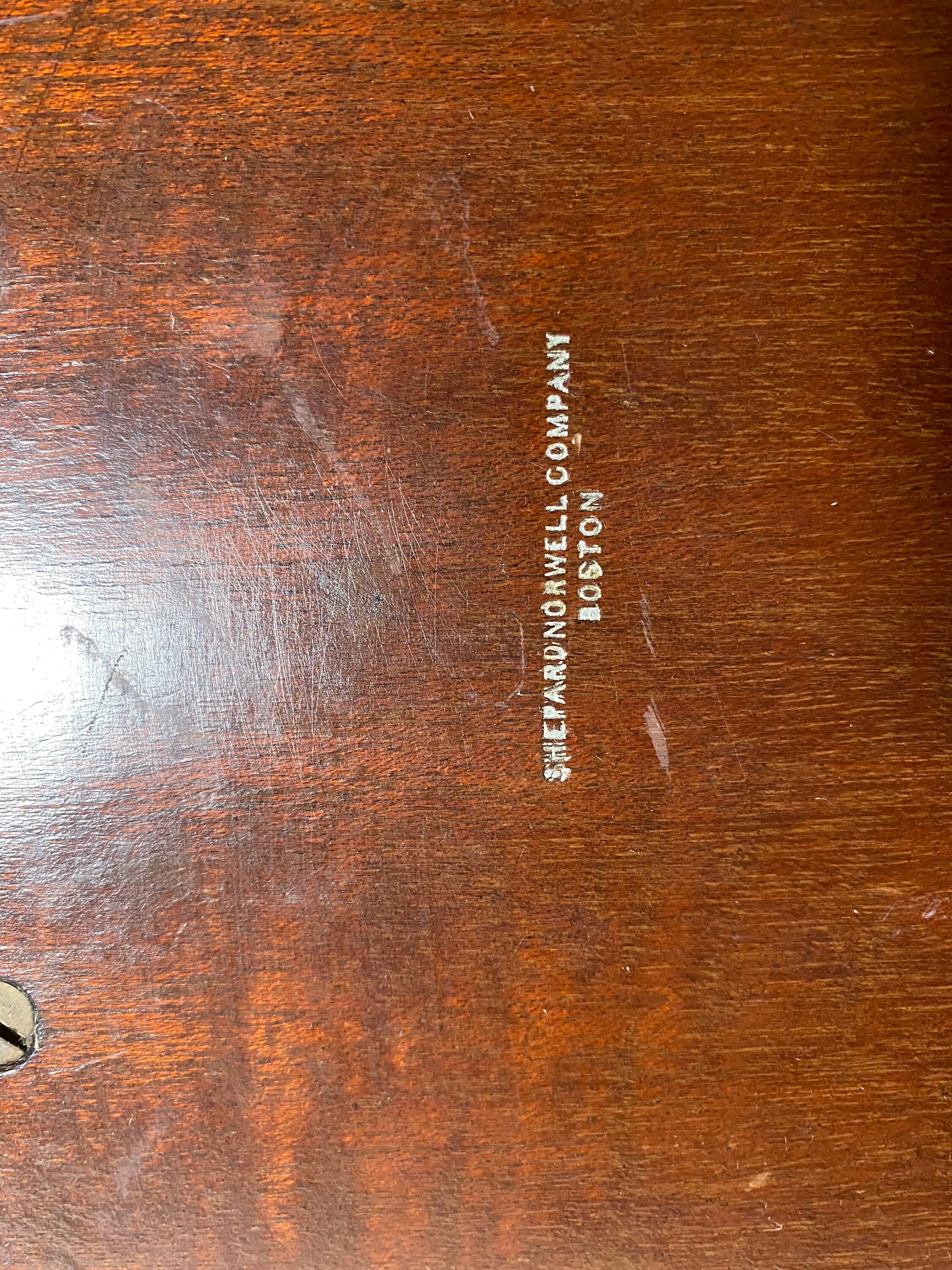 Antique Shepard Norwell Boston Vtg Regency Style Walnut/brass Inlaid ...