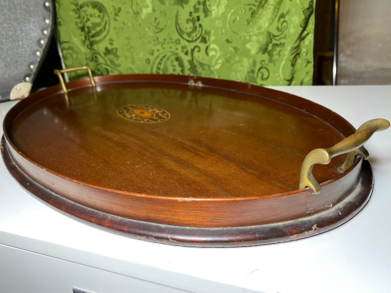 Antique Shepard Norwell Boston Vtg Regency Style Walnut/brass Inlaid ...