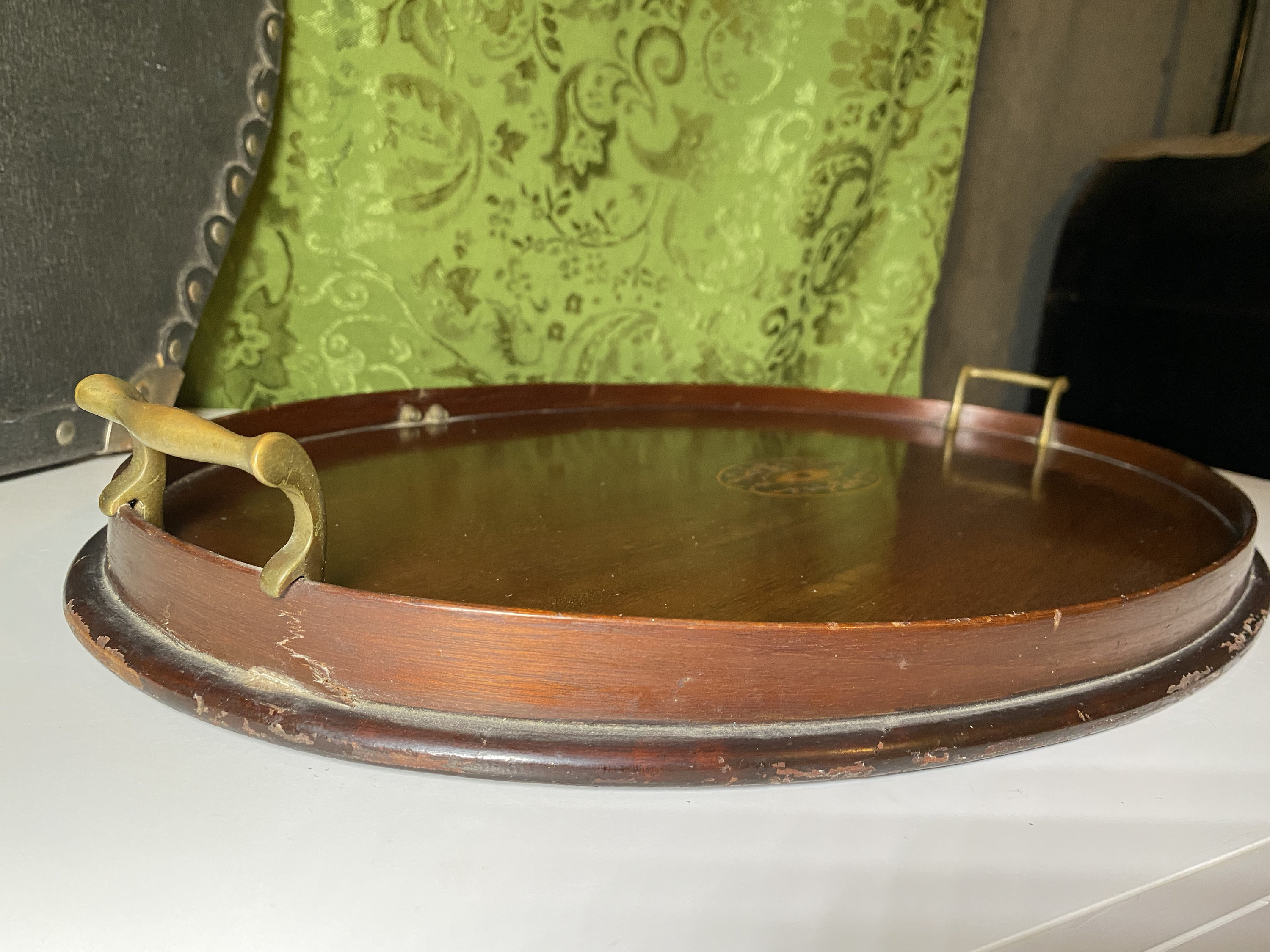 Antique Shepard Norwell Boston Vtg Regency Style Walnut/brass Inlaid ...