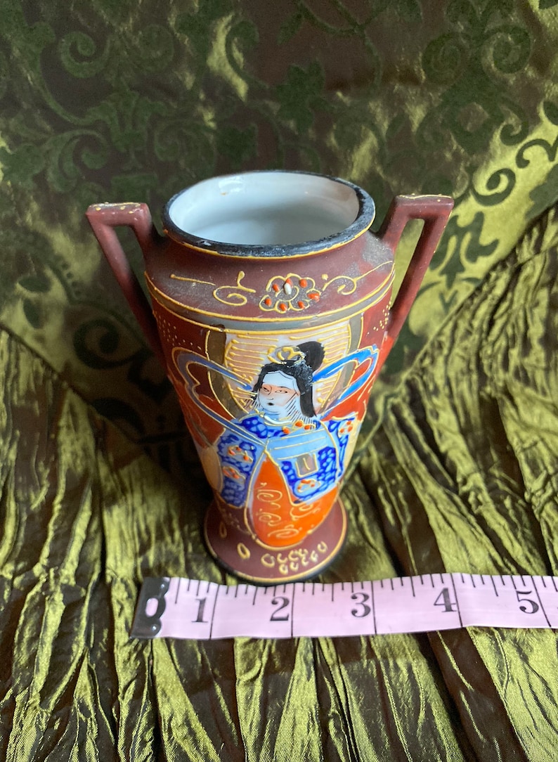 Satsuma Hand Painted Geisha Vase- Vintage Japanese - Etsy