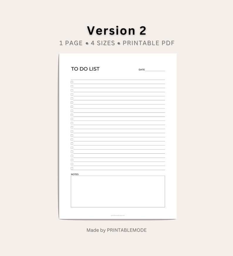 Minimalist to Do List Template Printable Checklist, Work-focused Lined ...