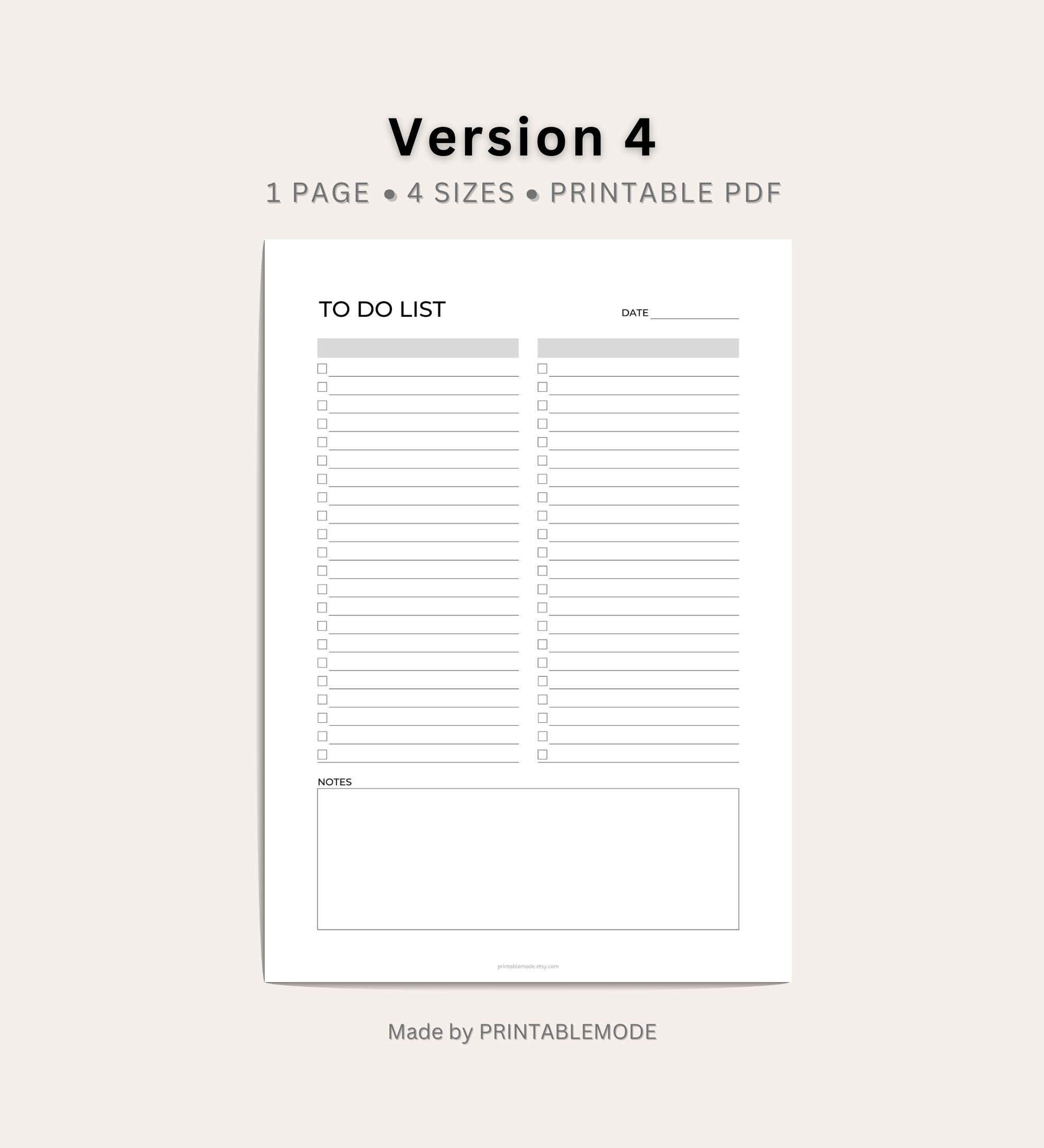 Minimalist to Do List Template Printable Checklist, Work-focused Lined ...