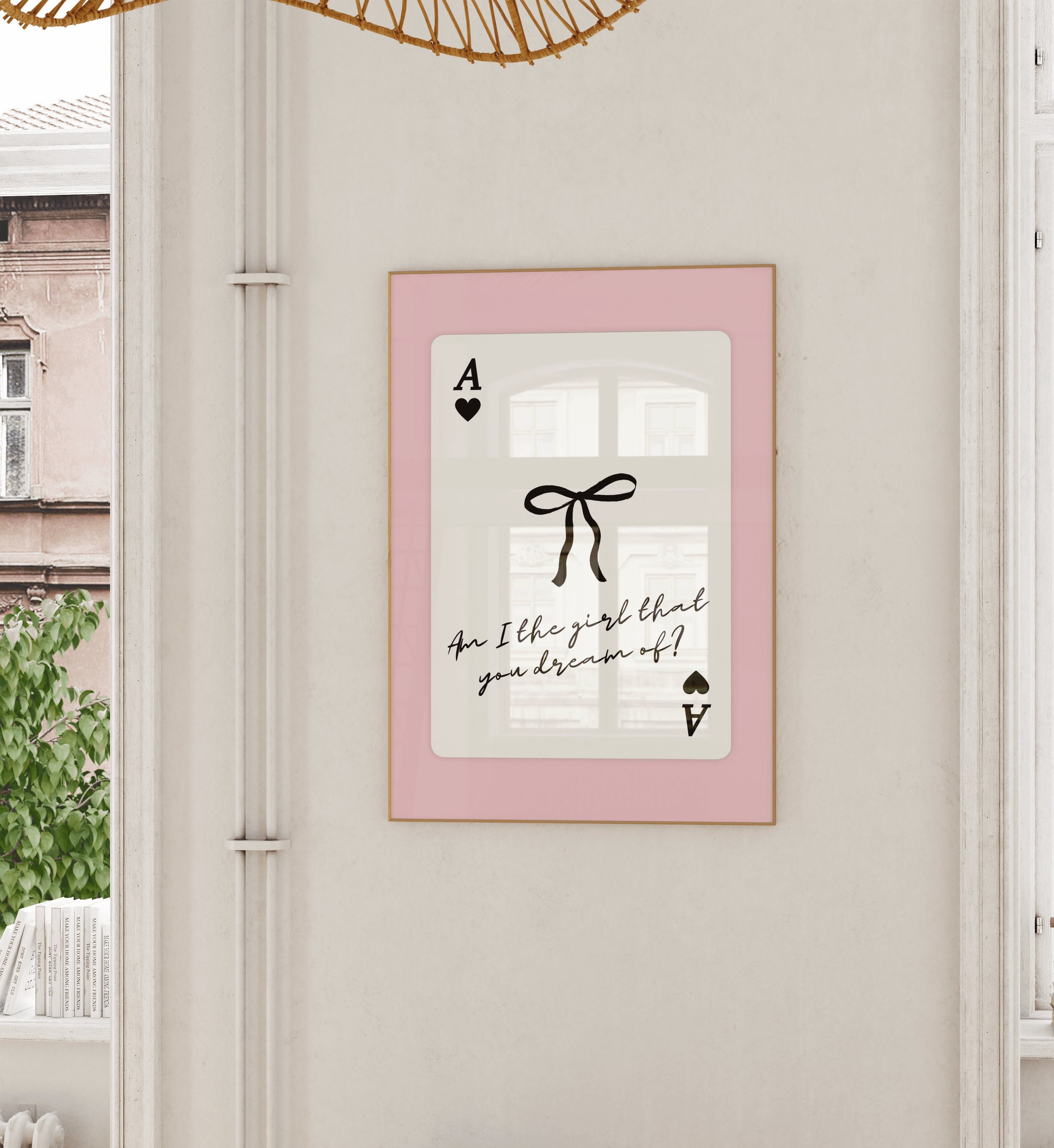 Balletcore Wall Art, Coquette Room Decor, Watercolor Bow Print, Lucky ...