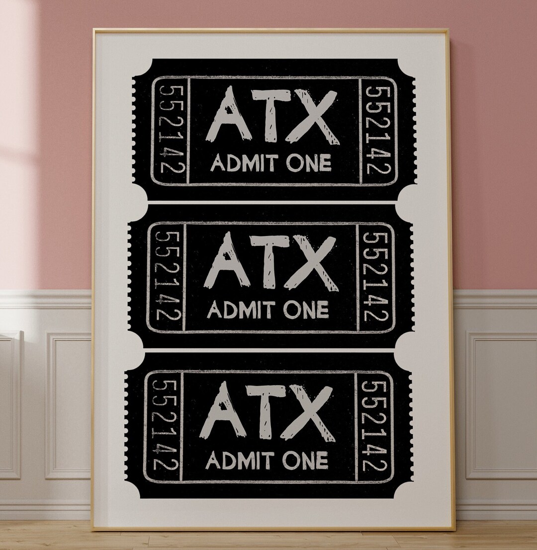 Austin Wall Art, Retro Texas Home Decor, Trendy ATX Art Print, Y2K ...