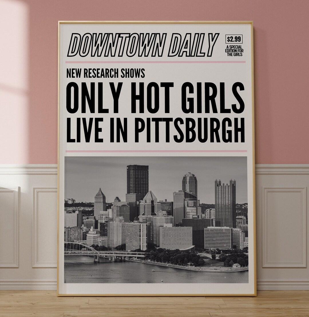 PGH Poster, Trendy Pittsburgh Wall Art, Pittsburgh Home Decor, YINZ ...