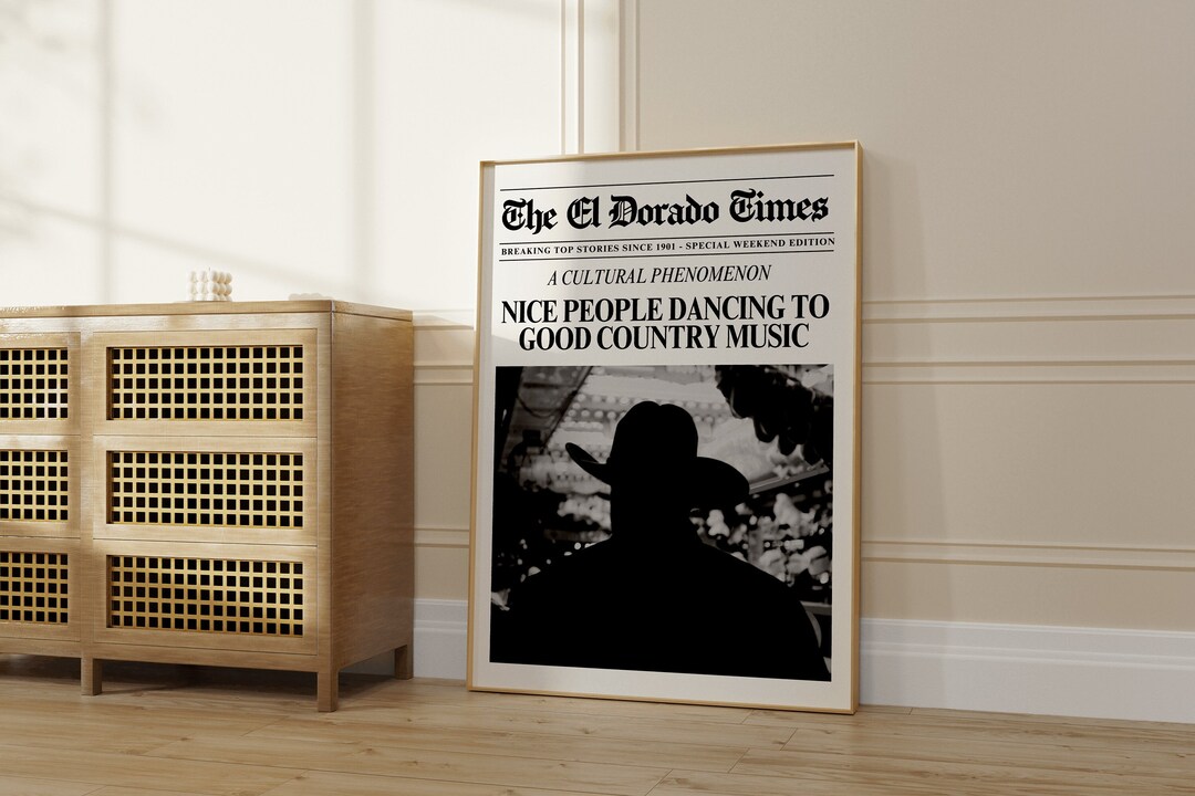 Country Music Headline Poster, Coastal Cowgirl Poster, Cowgirls Get the Blues Wall Art, Cool It ...