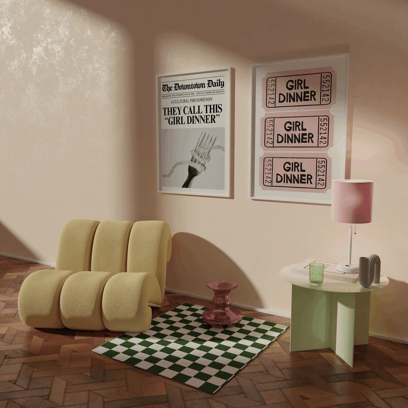 Girl Dinner Art Print Poster, Y2K Kitchen Poster, Aesthetic Kitchen Art ...