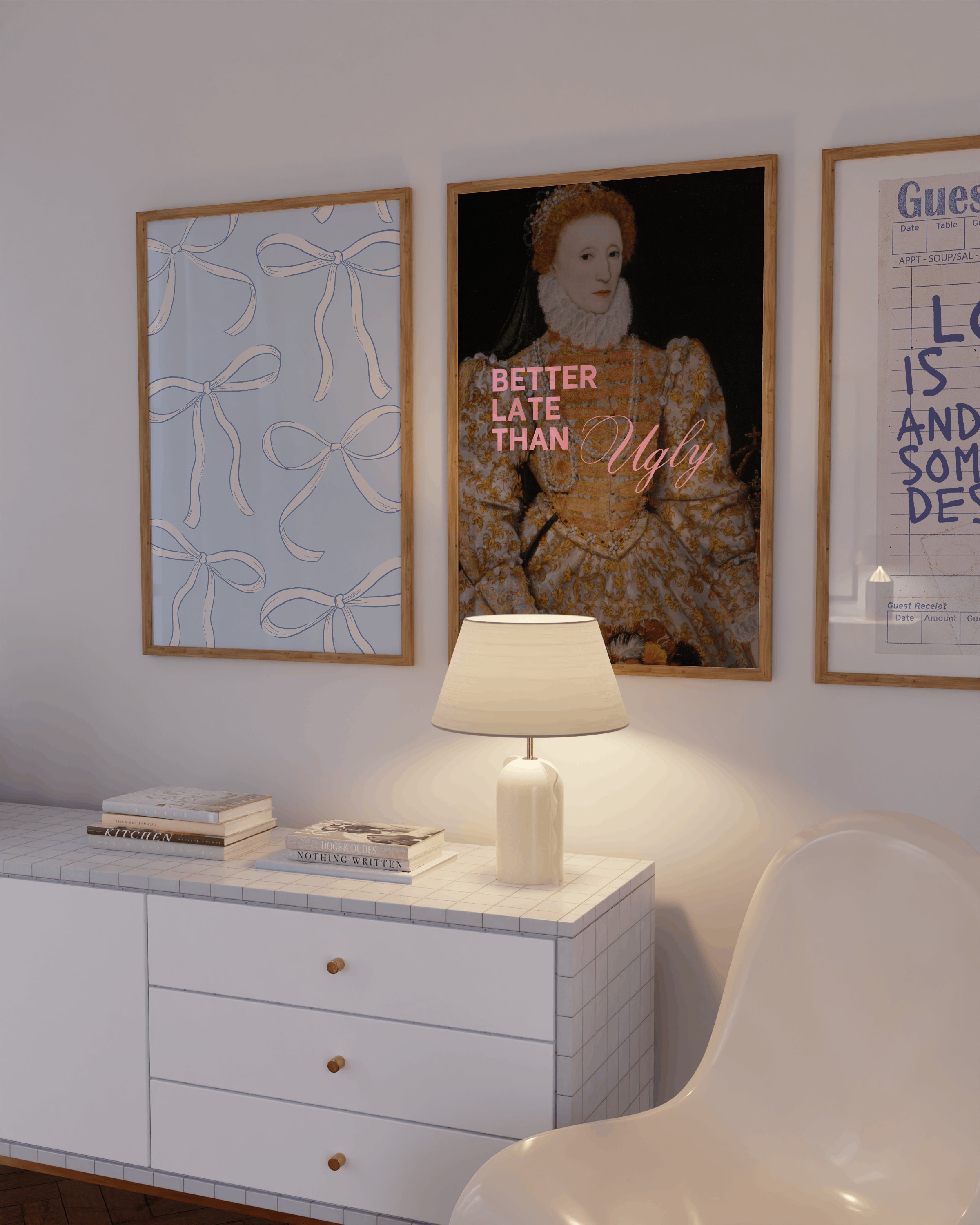 Balletcore Wall Art, Coquette Room Decor, Watercolor Bow Print, Baby ...