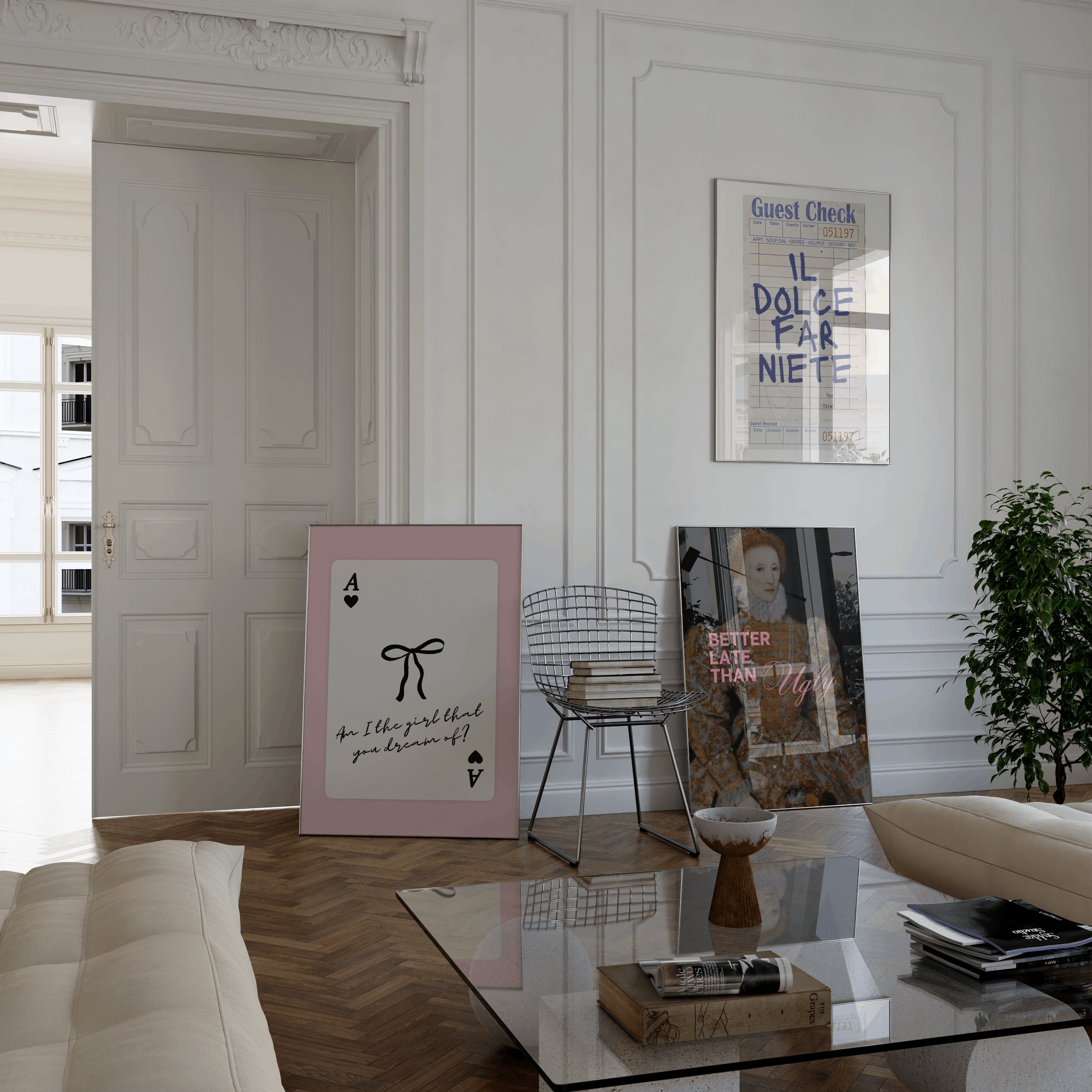 Balletcore Wall Art, Coquette Room Decor, Watercolor Bow Print, Lucky ...