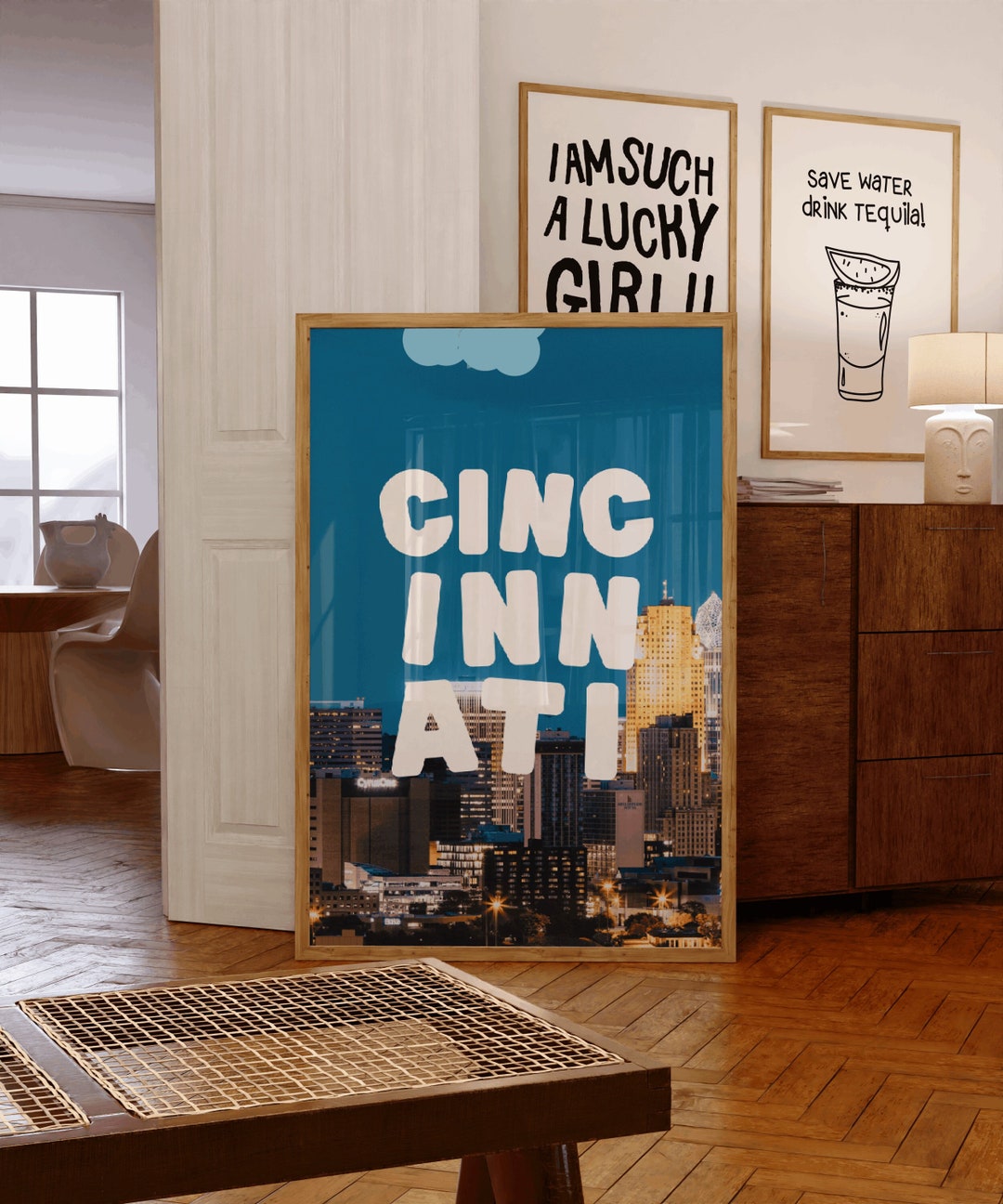 Cincinnati Wall Art, Ohio Art Print, Cincinnati Cityscape Poster, Ohio ...