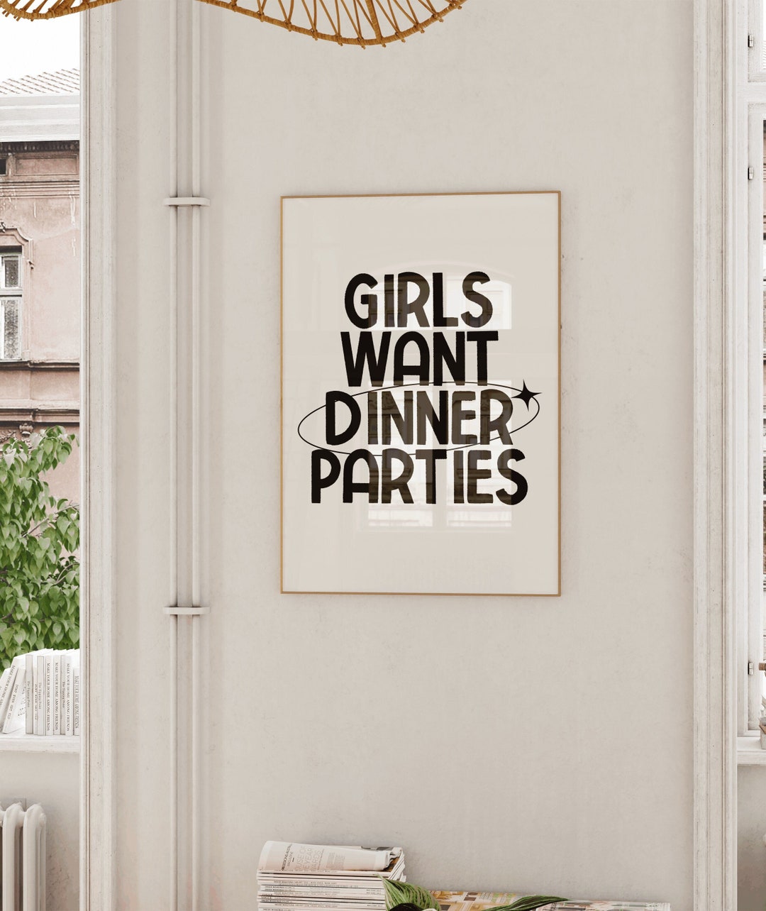 Girls Want Dinner Parties Poster Girl Dinner Art Print Aesthetic ...