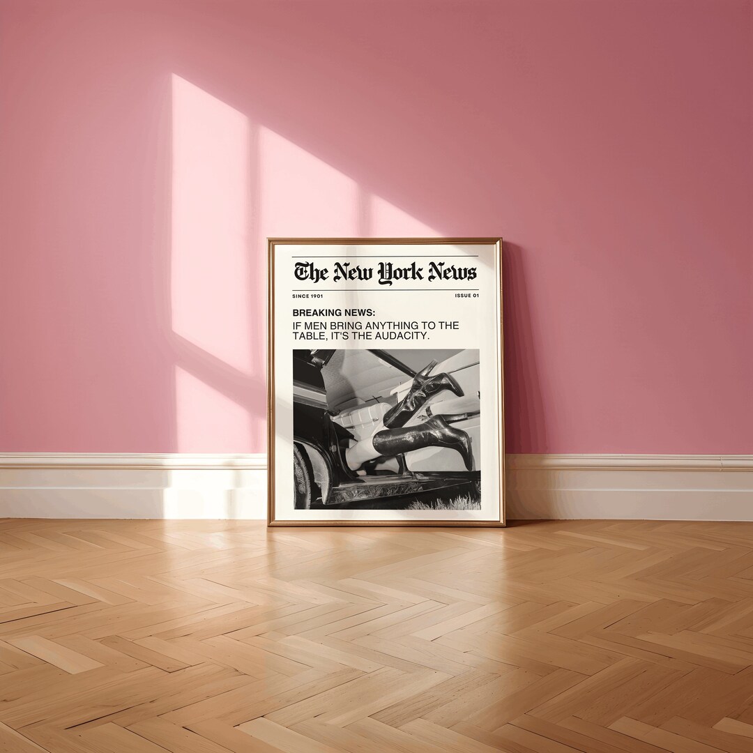 It Girl Trendy Wall Art, Preppy Newspaper Headline Printable, Girly ...